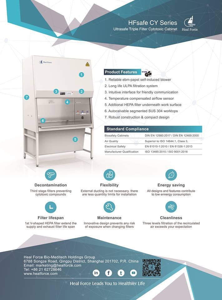 Heal Force Ultrasafe Triple Filter Cytotoxic Cabinet will be on the ...
